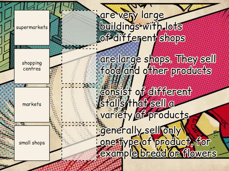 types of shops - Match up