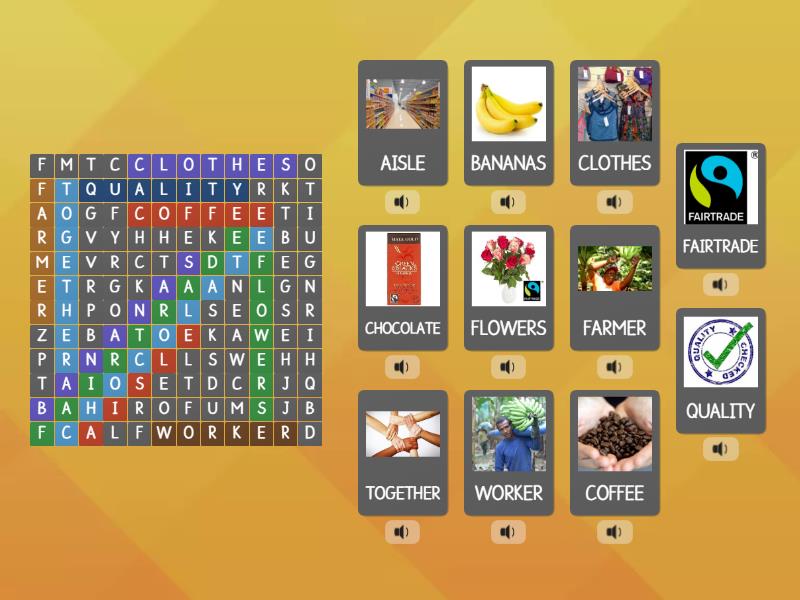 Fairtrade - Wordsearch