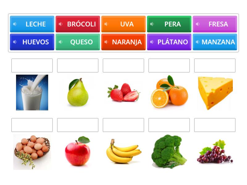 Relaciono alimentos saludables - Match up