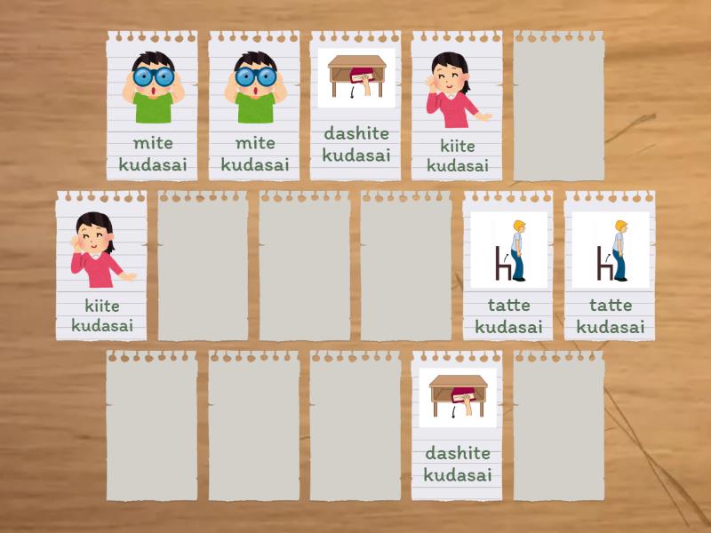 Classroom Instructions - Matching pairs