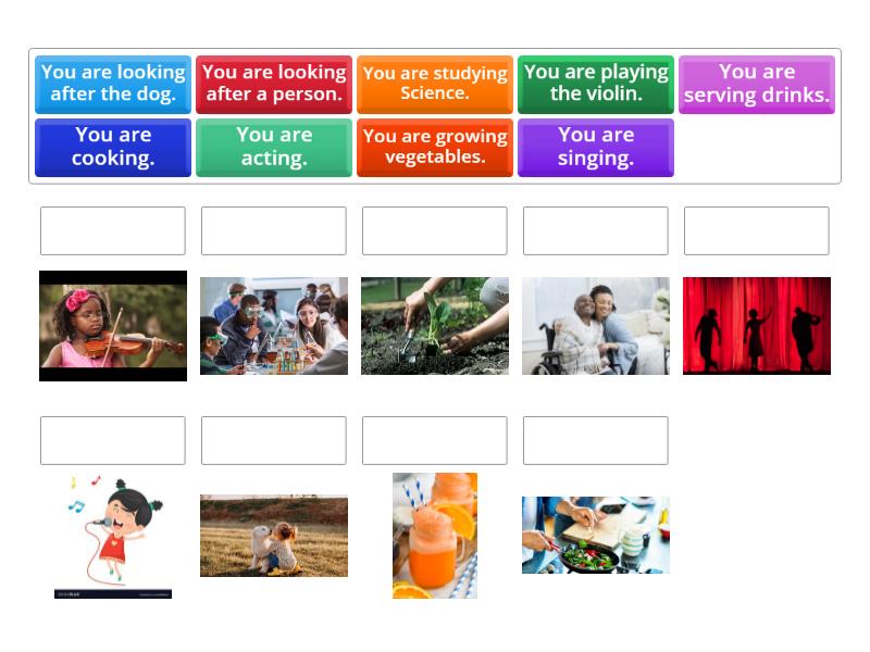 Present Continuous - Une las parejas