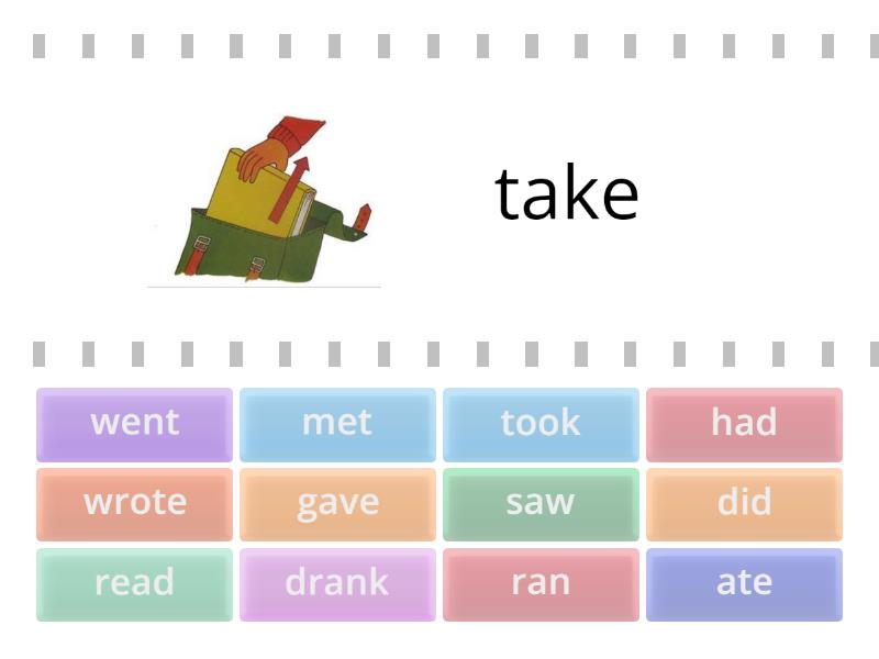 Irregular verbs Rainbow 5 - Find the match