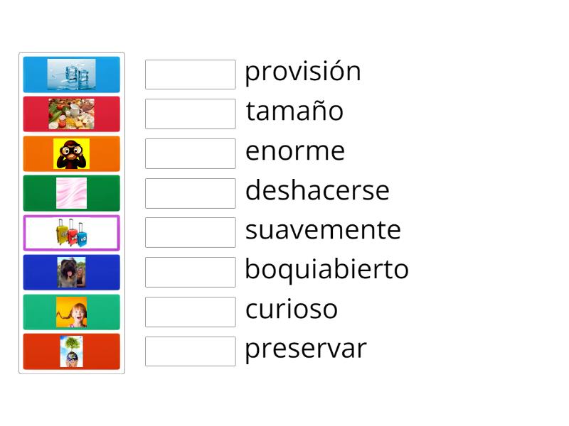 Vocabulario Unidad 5 Maravillas - Une las parejas