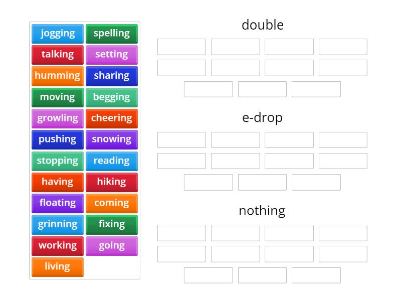 sort 4 review of double, e-drop and nothing - Group sort