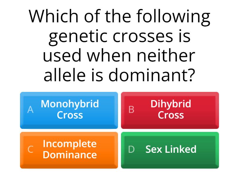 6th Year Biology - Genetic Crosses - Quiz