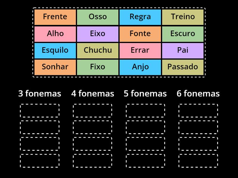 Jogo 4º ano: Letras e fonemas - Group sort