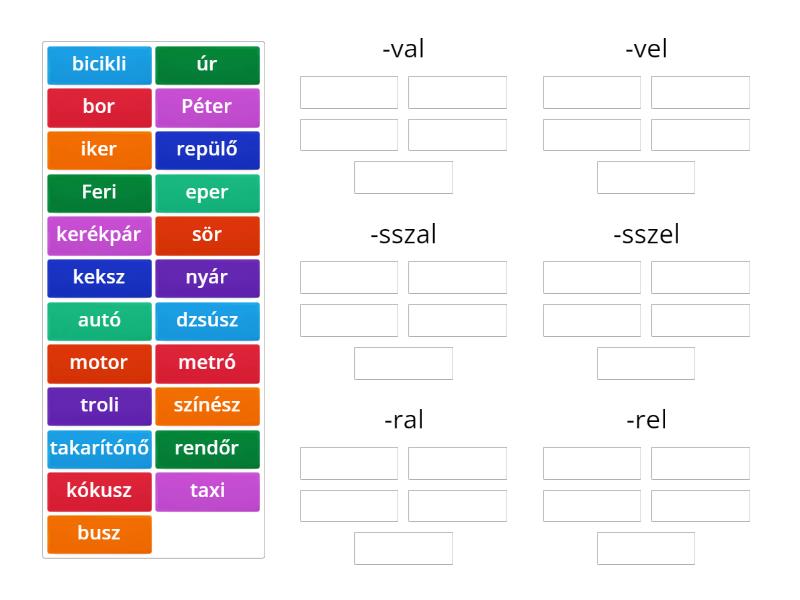 -val/-vel - Group sort