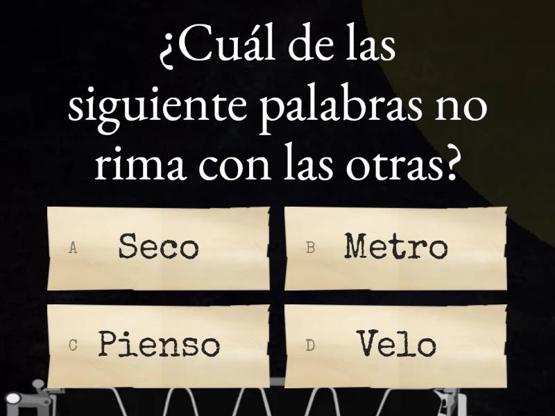 Rima: descubre el impostor - Quiz