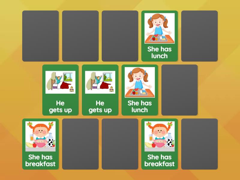 MEMORY GAME CHILDREN 2 DAILY ROUTINE (He/She) - Matching pairs