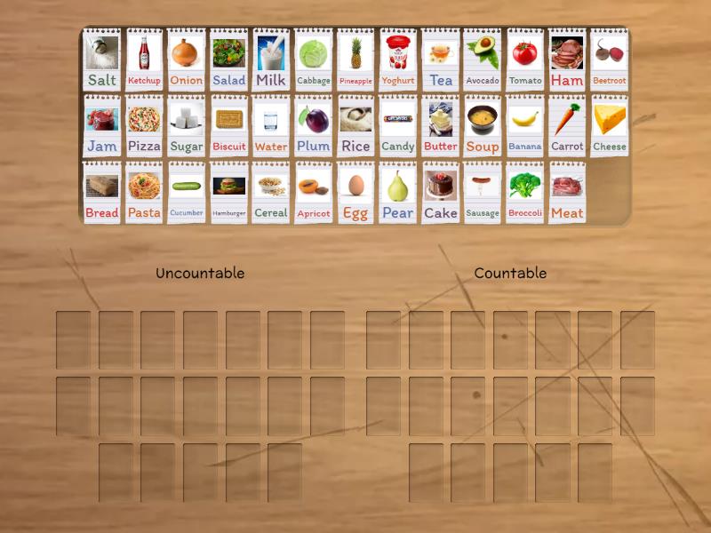 countable/uncountable - Group sort