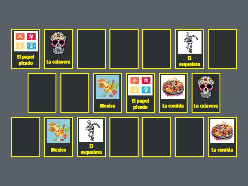 Dia de los Muertos- Vocabulario- Juego de la memoria - Matching pairs