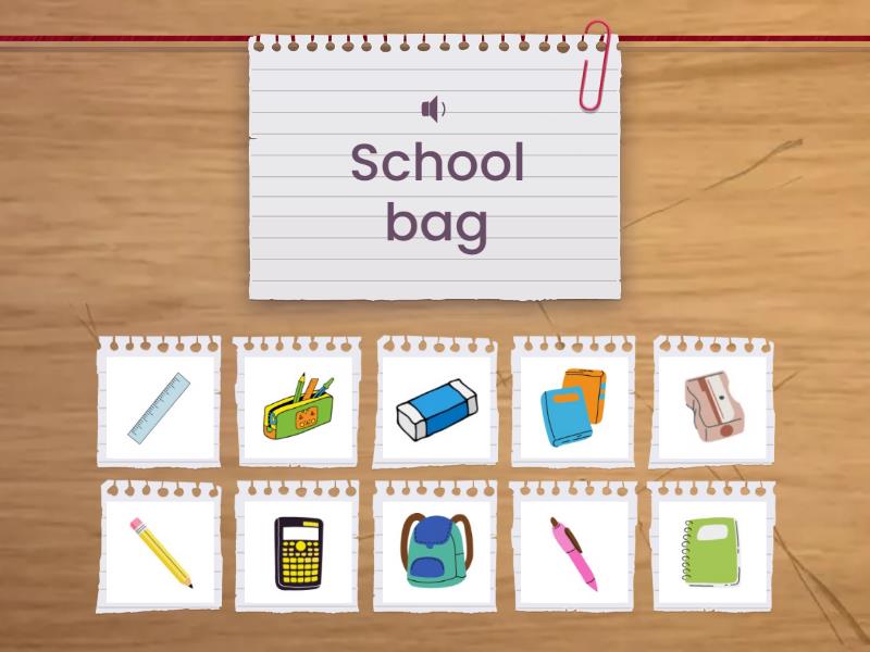 School Supplies (Part 1) - Find the match