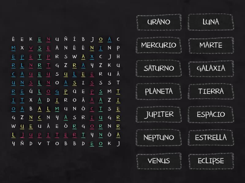 SOPA DE LETRAS DEL ESPACIO - Wordsearch