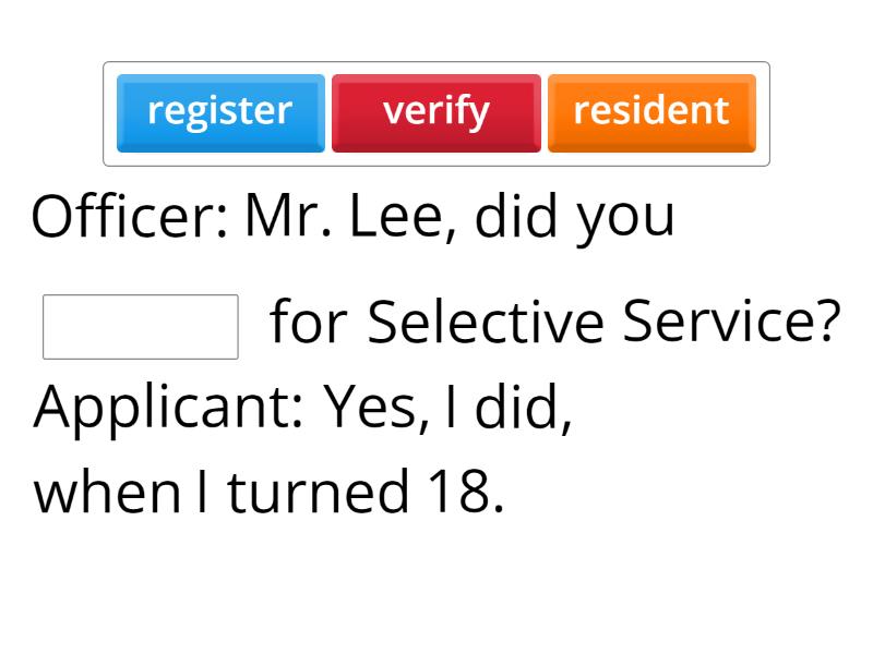 Immigration Interview Practice Questions - Complete the sentence