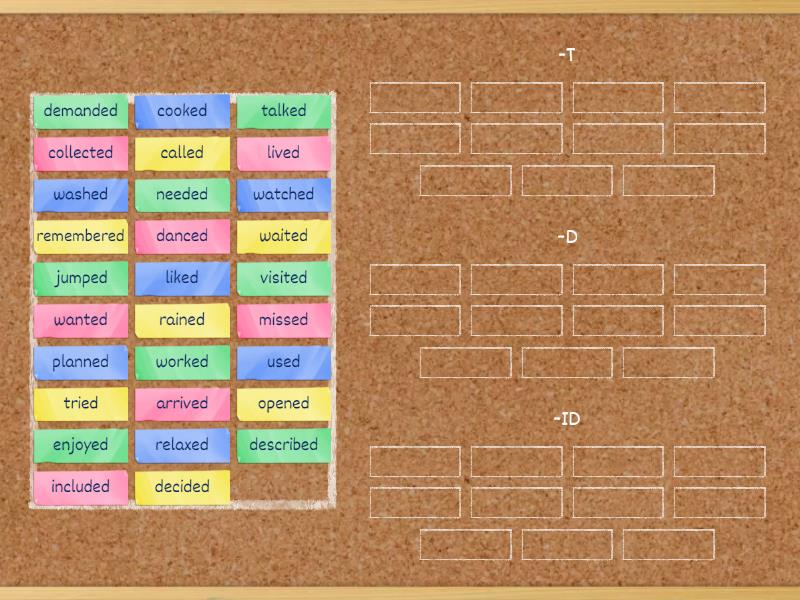 EF Elementary 7B Past Simple Regular Verbs Pronunciation - Group sort