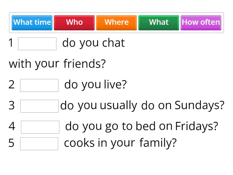 Present Simple Wh Questions Missing Word