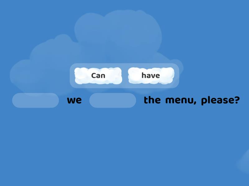 At the restaurant - Complete the sentence