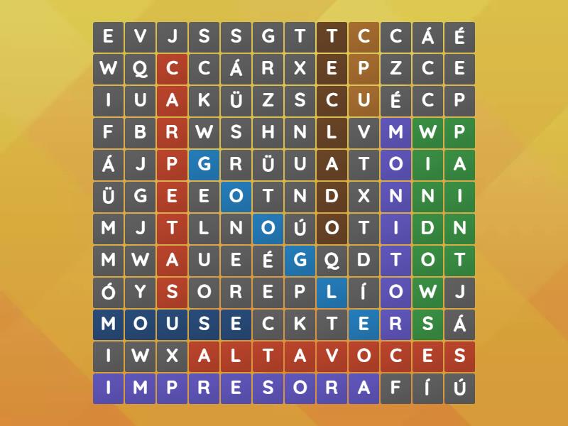 Hardware y Software - Sopa de letras