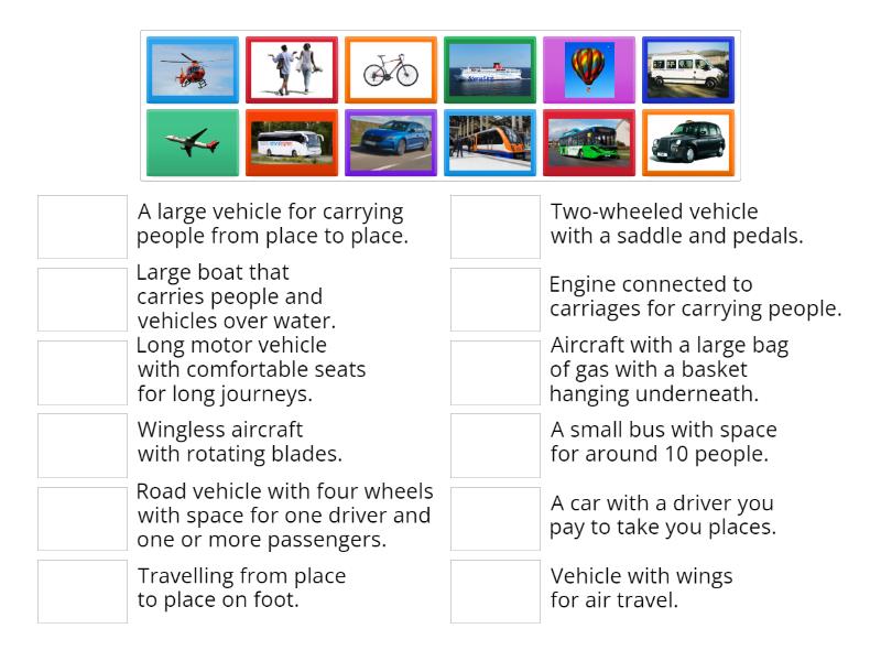 Types of transport - Match up