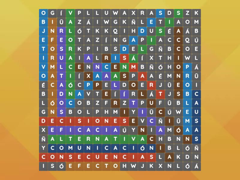 Capacidad de Análisis y Toma de desiciones - Sopa de letras