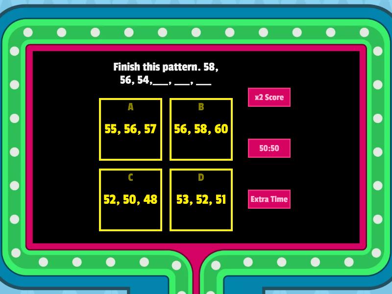 Number Patterns! - Gameshow quiz