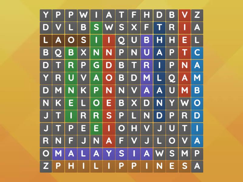 ASEAN Word Search Activity - Wordsearch