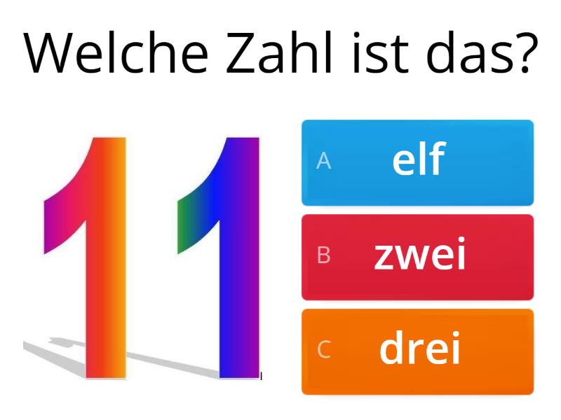 Die Zahlen 1-12 - Quiz