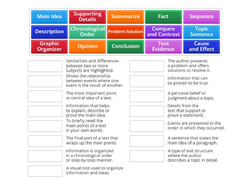 Text Structures - Match up