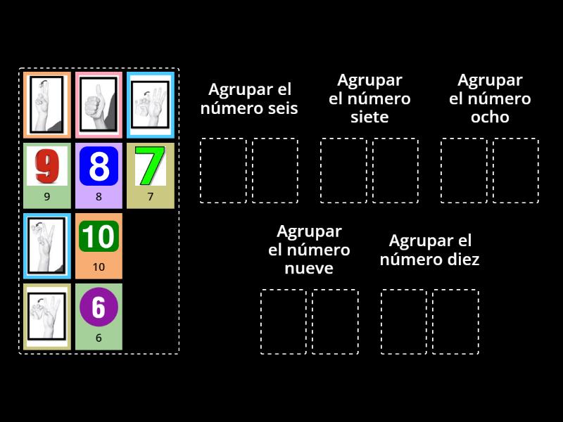 Los números en mis manos 6 al 10 - Ordenar por grupo