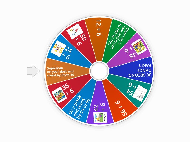 Divide by 6 - Spin the wheel