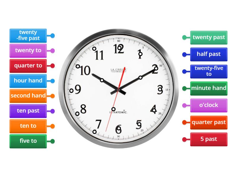 Label the clock face - Labelled diagram