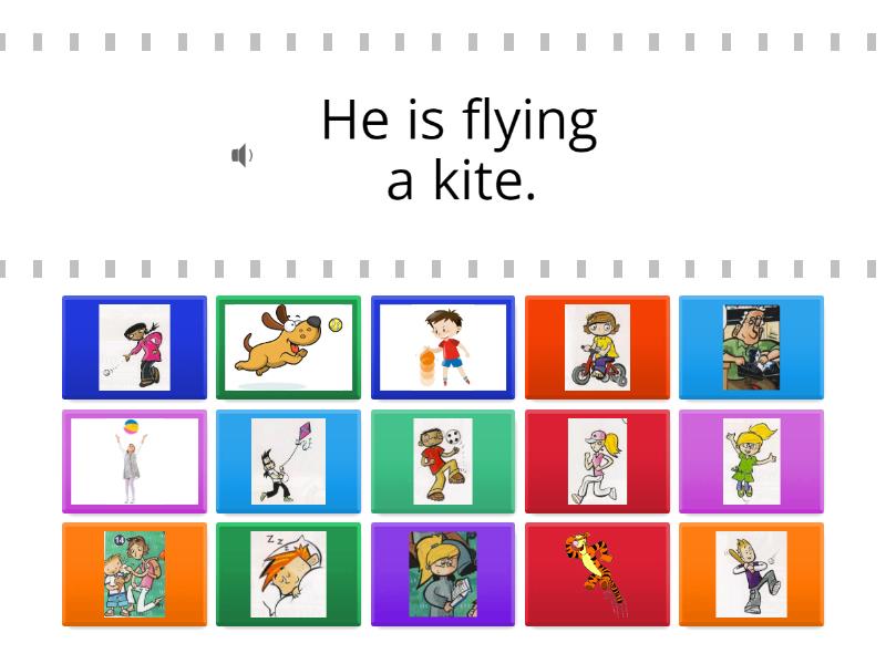 Kid's Box 2 Present Cont unit 5 actions unit 5 and 10 - Find the match