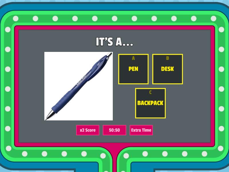 SCHOOL OBJECTS - Gameshow quiz