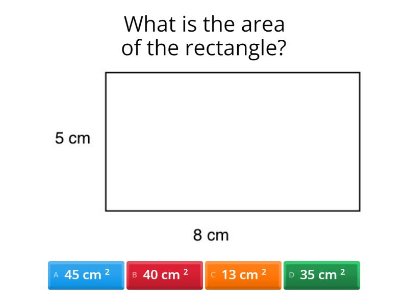 Area- Squares and Rectangles - Quiz