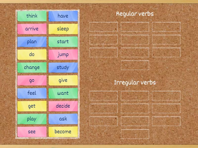 Past Simple positive. Regular and irregular verbs. - Group sort