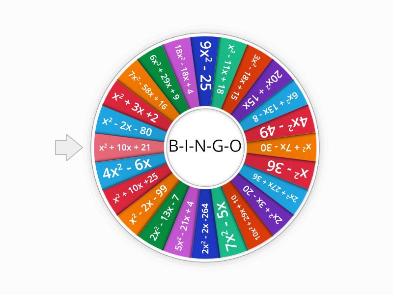 Factoring Bingo - Spin the wheel