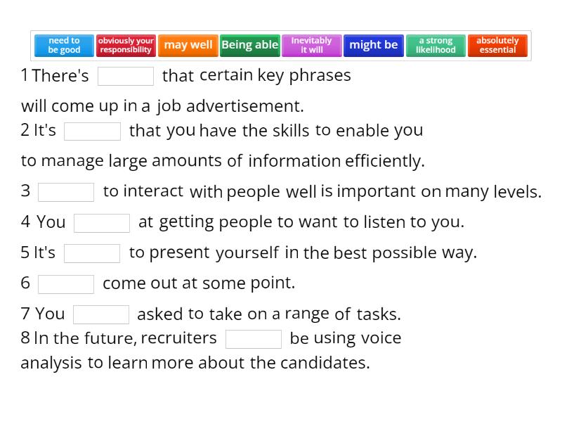 Speakout C1 unit 3A - Complete the sentence