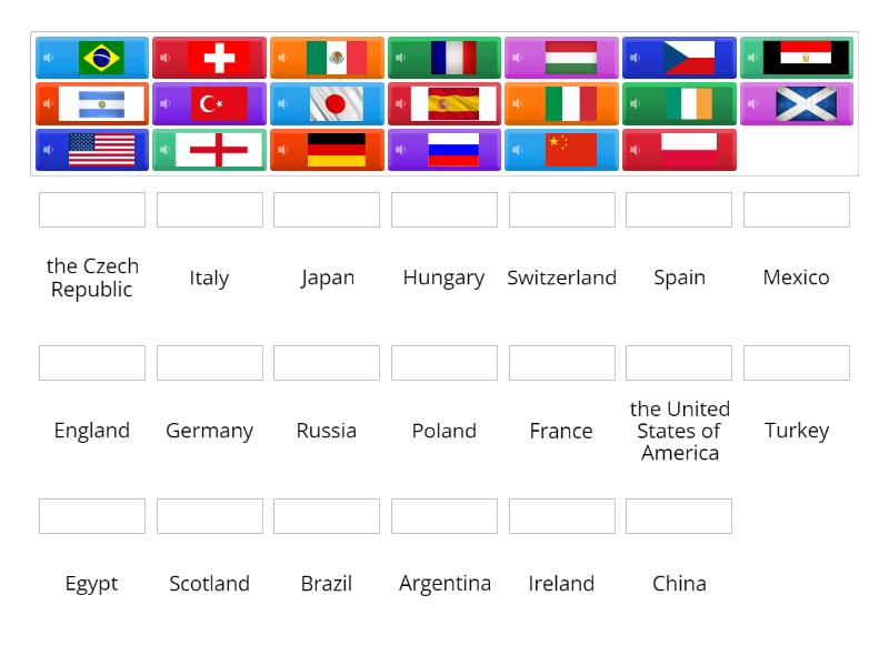 English File 3rd (A1) - Countries - Match up