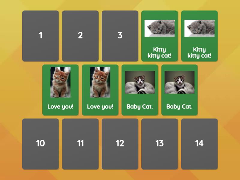 Kitty Cat mach! - Matching pairs