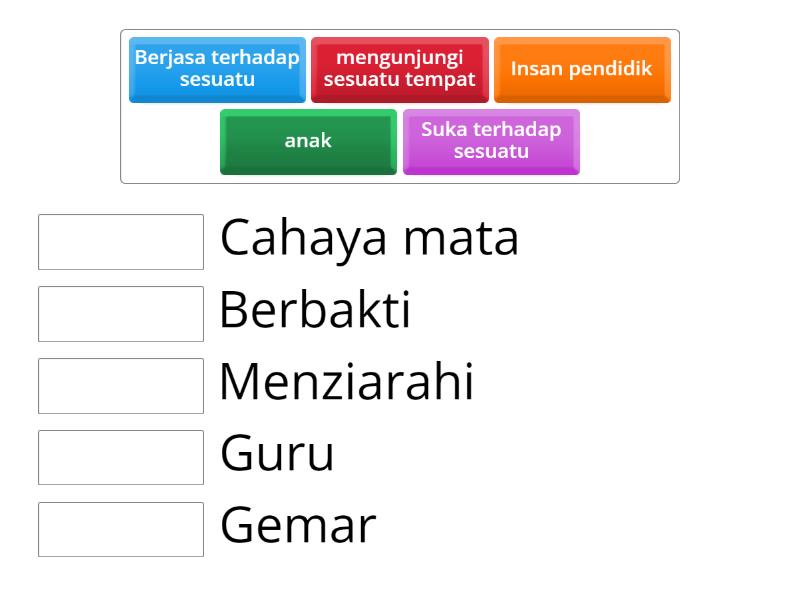 MAKSUD KOSA KATA (PADANAN PERKATAAN) - Match up