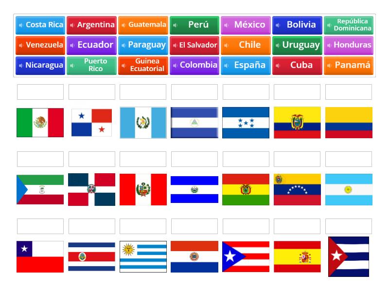 Banderas 21 países hispanohablantes / 21 Flags Spanish Speaking ...