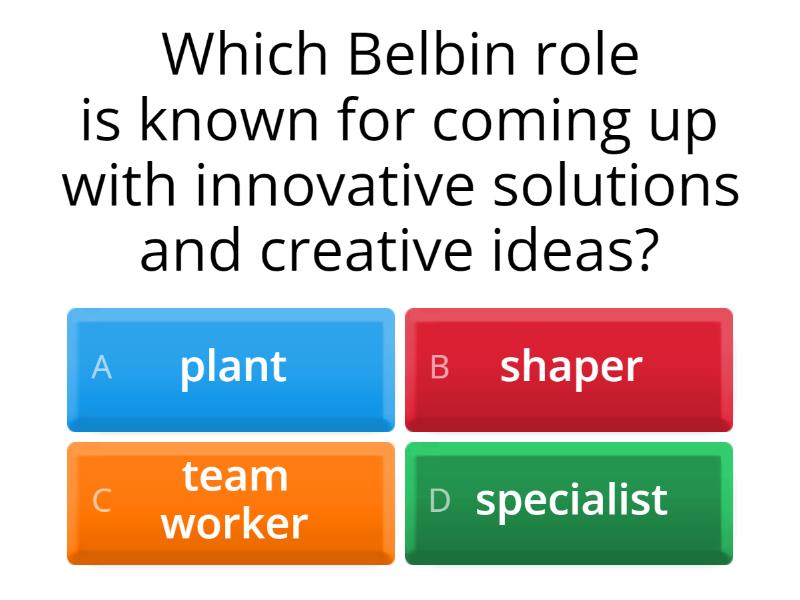 Belbin's team roles matching challenege - Quiz