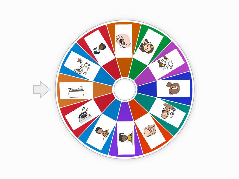 Daily routines - charades - What are they doing? - Spin the wheel