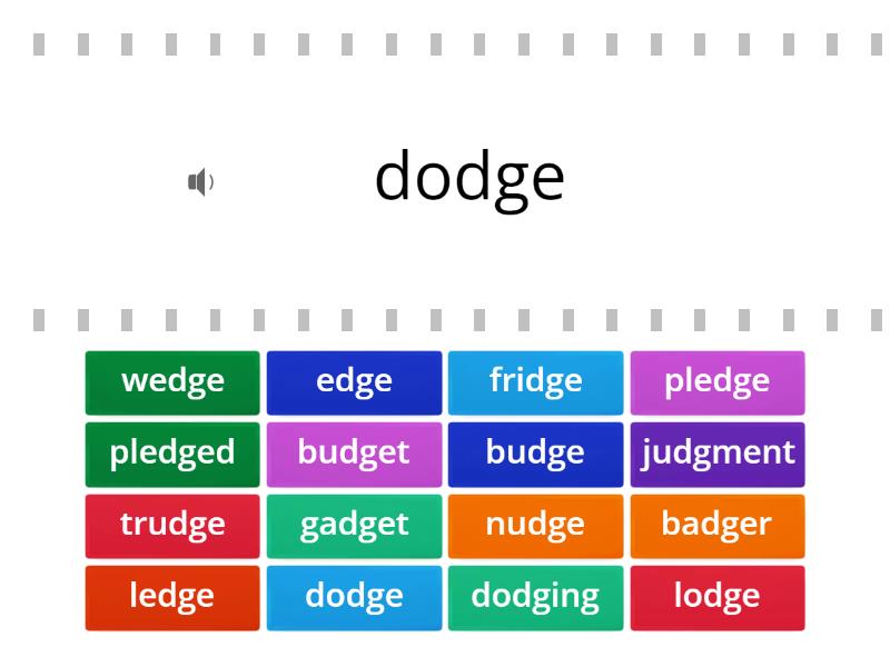 READ DGE WORDS! - Find the match