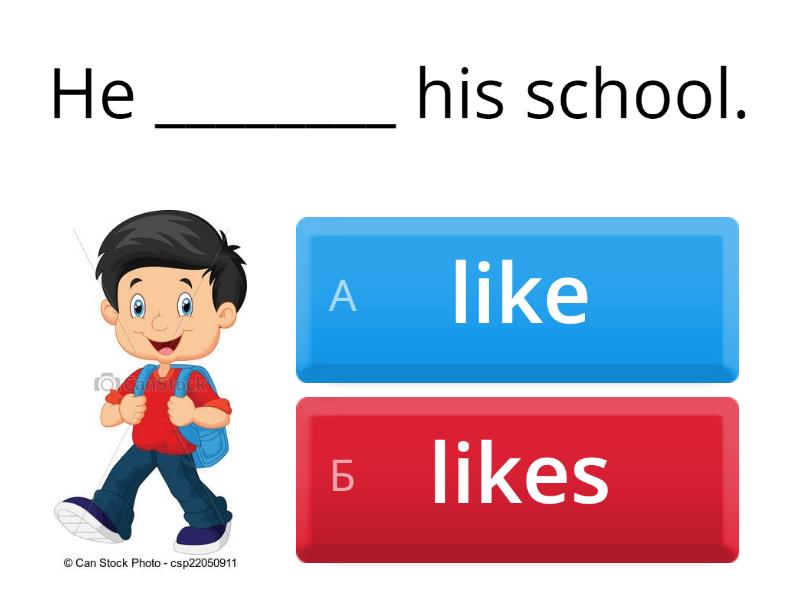 Grammar(like-likes) klasa 2 - Quiz