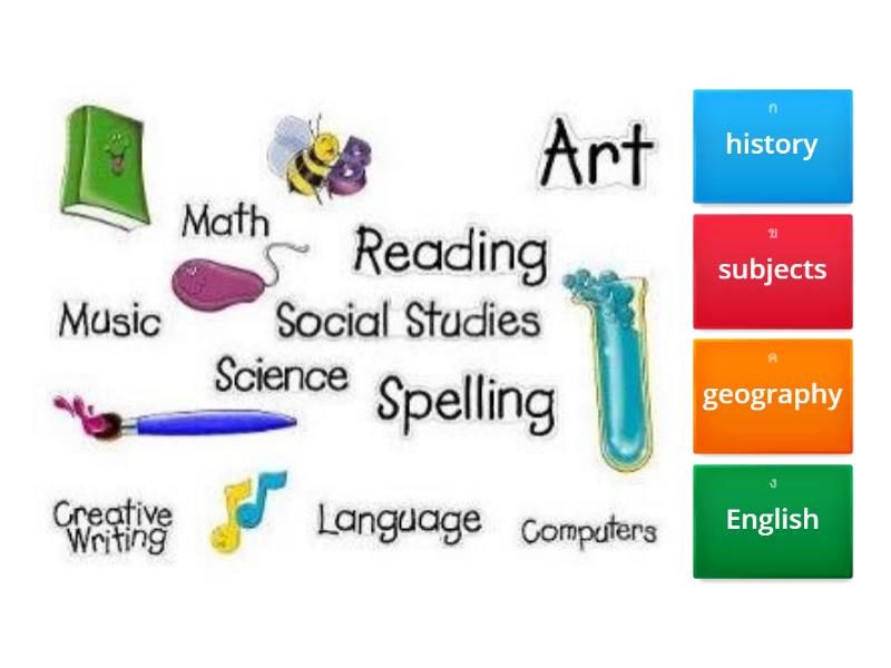 School subjects - แบบทดสอบ - Quiz