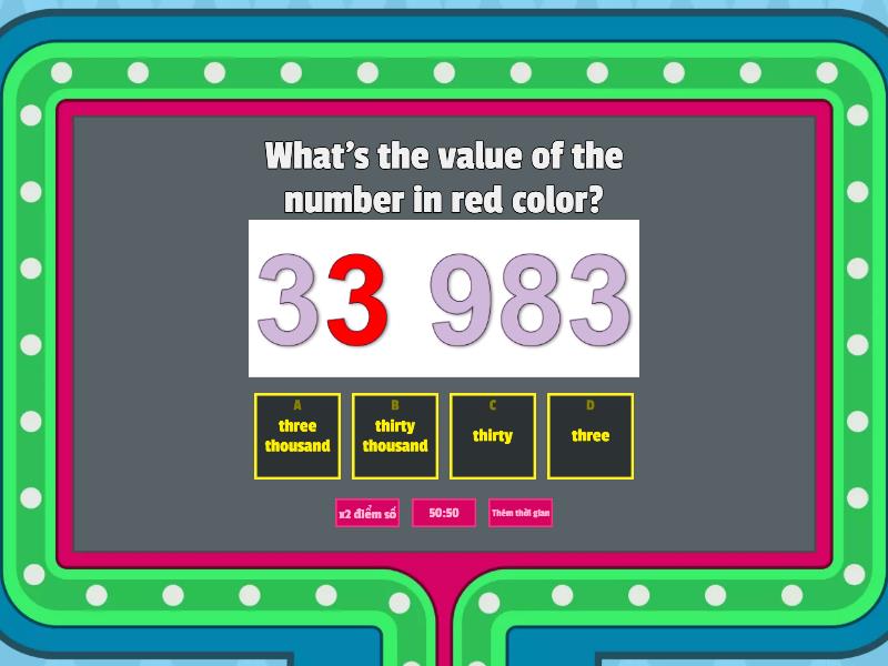 Place Value - Math G5 - Gameshow quiz