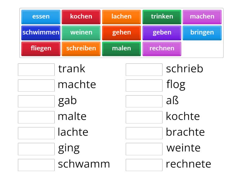 Grammatik Imperfekt - Match up