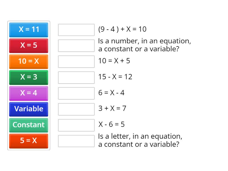 Equations With 1 Variable Isolate And Solve Match Up