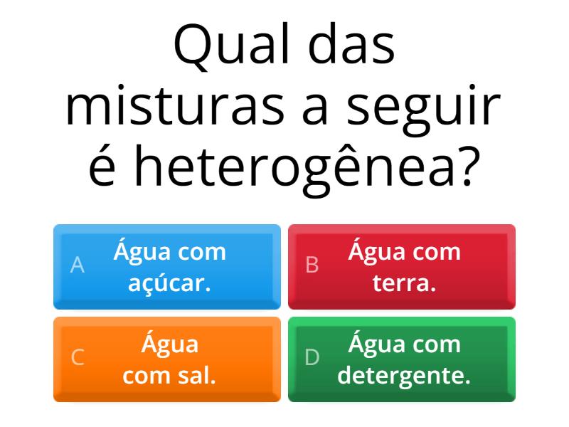 Misturas 4 ano - Quiz